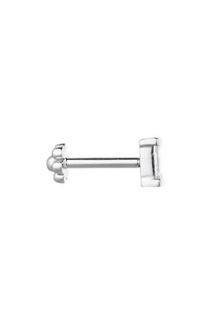 MARIA TASH Diamond Baguette Single Stud Earring - White Gold
