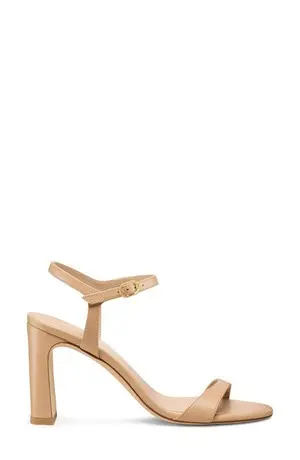 STUART WEITZMAN Babette 85 Ankle Strap Sandal - Adobe