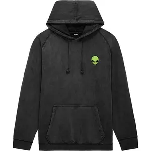 DALIX Midweight Mineral Washed Hoodie - Black