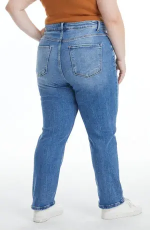 BAYEAS Sarah Ripped High-waist Straight-leg Ankle Jeans