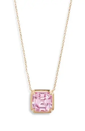 Anzie Cléo Carré Daniela Grande Pendant Necklace - Pink
