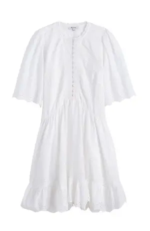 Madewell Eyelet Flutter-sleeve Minidress