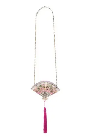 Judith Leiber Crystal-embellished Fan Clutch