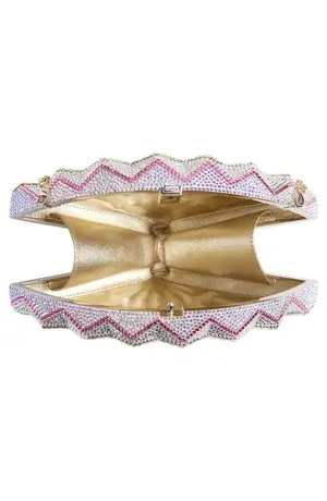 Judith Leiber Crystal-embellished Fan Clutch