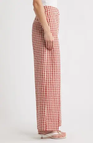 NEXT Gingham Relaxed Wide Leg Pants