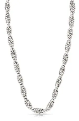 Ettika Twisted Chain Necklace - Silver