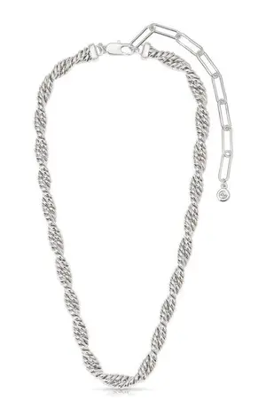 Ettika Twisted Chain Necklace - Silver