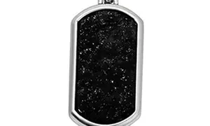 MR. ETTIKA Ettika Onyx Dog Tag Pendant Necklace