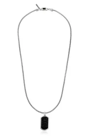 MR. ETTIKA Ettika Onyx Dog Tag Pendant Necklace - Black