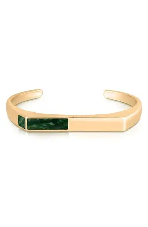 Ettika Medieval Romance Cuff Bracelet - Green Jasper