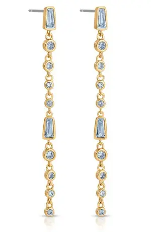 Ettika Cubic Zirconia Drop Earrings - Blue