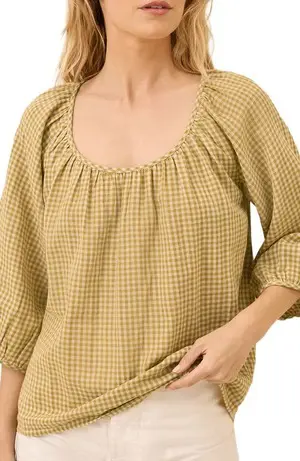PACT Organic Cotton Coastal Double Gauze Scoop Neck Top