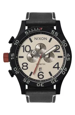 Nixon 51-30 Chronograph Strap Watch - Black/pumice/charcoal