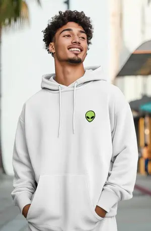 DALIX Alien Graphic Hoodie - White