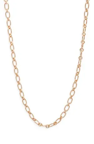 Anzie Rectangle Link Chain Necklace - Yellow Gold