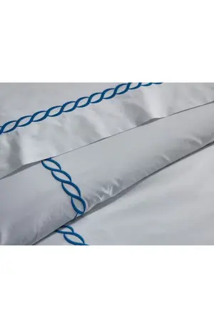 MATOUK Classic Chain Cotton Percale Duvet Cover - Cobalt