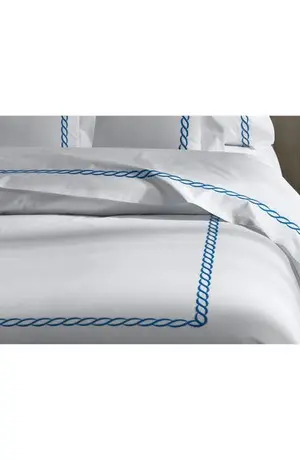 MATOUK Classic Chain Cotton Percale Duvet Cover - Cobalt