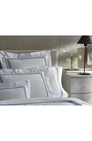 MATOUK Classic Chain Cotton Percale Duvet Cover - Cobalt