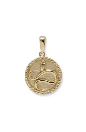 Anzie Dew Drop Year Of The Snake Medallion - Yellow Gold