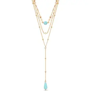 Ettika Layered Y-necklace - Turquoise