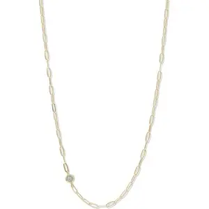 Anzie Anzie Classique Birthstone Paper Clip Chain Necklace Blue
