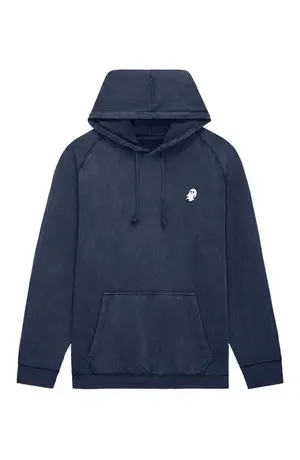 DALIX Mineral Washed Hoodie - Denim Blue