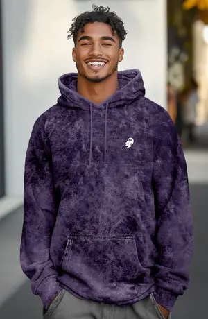 DALIX Mineral Washed Hoodie - Purple