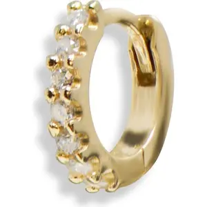 Anzie Classique Micro Pavé Diamond Single Huggie Hoop Earring - Clear