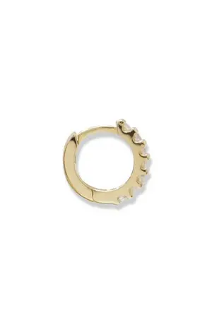 Anzie Classique Micro Pavé Diamond Single Huggie Hoop Earring
