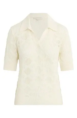 FAVORITE DAUGHTER Courtside Open Stitch Polo Sweater
