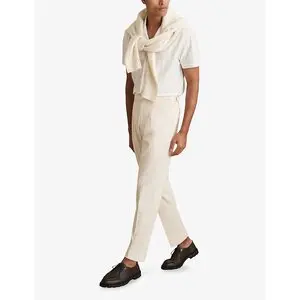 REISS Cantwell Tapered-leg Cotton-blend Trousers
