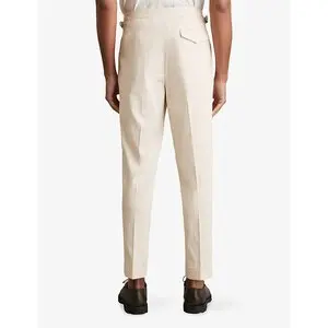 REISS Cantwell Tapered-leg Cotton-blend Trousers