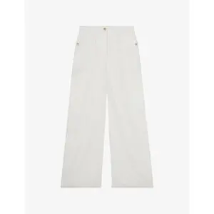 Mid-Rise Linen Wide-Leg Pants