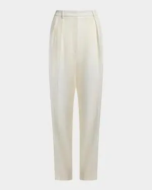 Altuzarra Emmett Pleated Tapered Wool Pants - Ivory