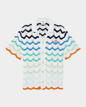 Casablanca Apos;s Gradient Crochet Shirt - Wave
