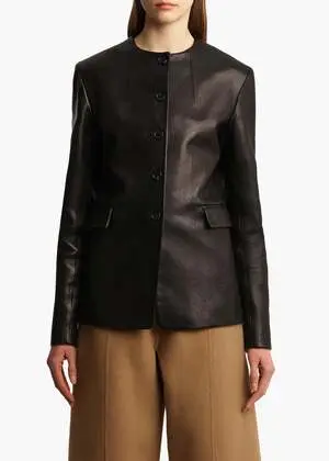 Khaite Jameson Leather Jacket - Black