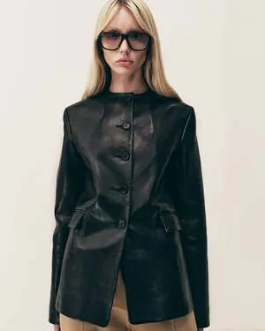 Khaite Jameson Leather Jacket - Black