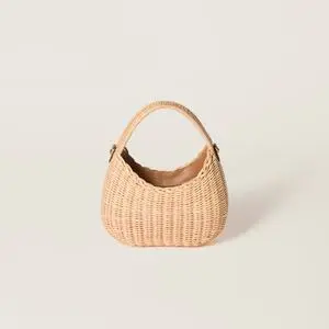 Miu Miu Wander Wicker Handbag - Tan/caramel