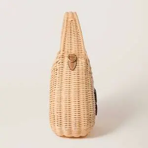 Miu Miu Wander Wicker Handbag - Tan/caramel