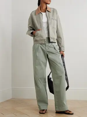 SLVRLAKE Pleated Wide-leg Cotton Pants