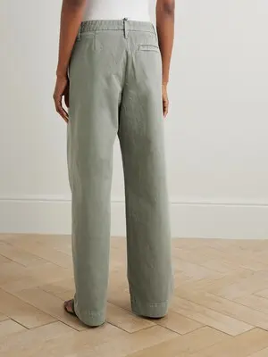 SLVRLAKE Pleated Wide-leg Cotton Pants