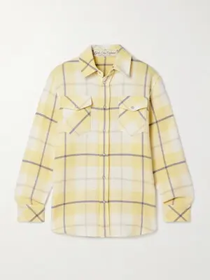 GOD’S TRUE CASHMERE Dreamer Checked Cashmere Shirt - Yellow