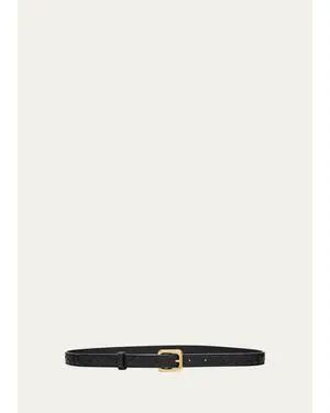 Bottega Veneta Watch-buckle Intrecciato Leather Belt - Black