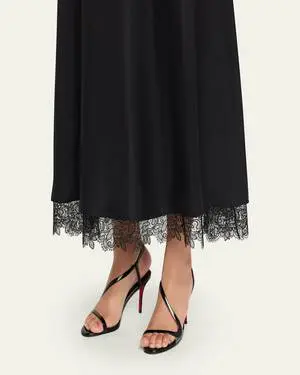 CHRISTIAN LOUBOUTIN Rosa Z Patent Red Sole Sandals - Black