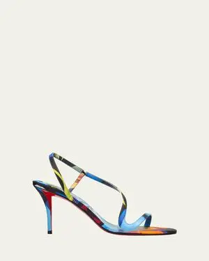CHRISTIAN LOUBOUTIN Rosa Z Silk Sandals - Multi
