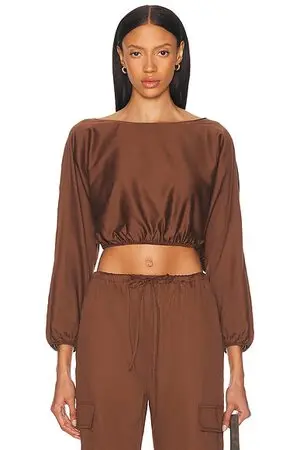 LESET Yoko Long Sleeve Blouson Top