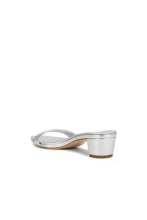 ZIAH Metallic Leather Slip-on Mules With Block Heel