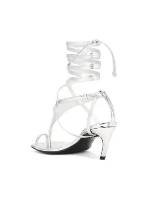 Attico Nova Metallic Sandals - Silver