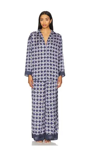 Free People Free People X Intimately Dreamy Days Pajama Set In Navy Combo In Navy. Navy Combo