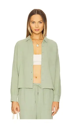 BOBI Cropped Button-up Shirt